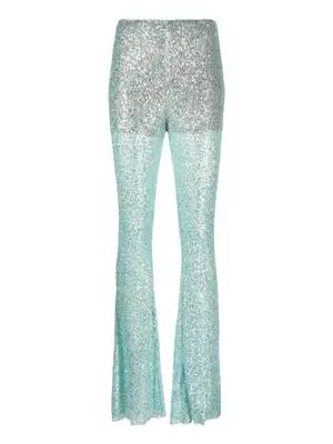 SELF-PORTRAIT Self-Portrait Beaded Fishnet Trousers