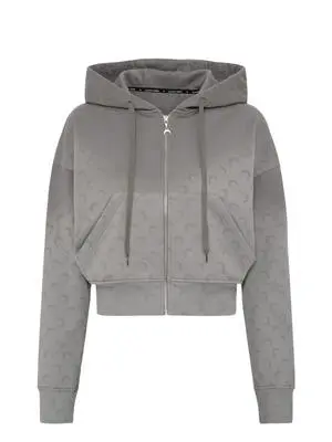 MARINE SERRE Moon-pattern Zip-up Hoodie - Gray