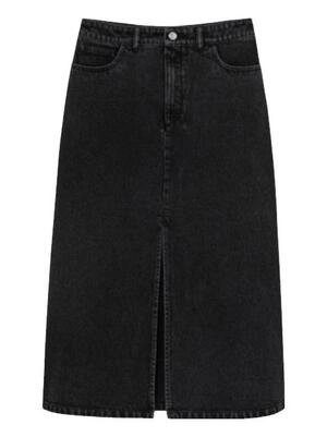 A.p.c. A.P.C. Split-Front Denim Midi Skirt Washed Black
