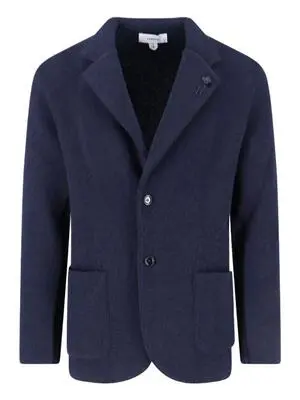 LARDINI Single-breasted Cashmere Blazer - Black