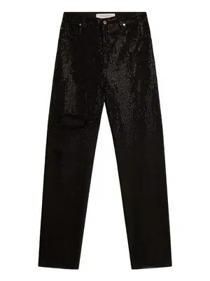 GOLDEN GOOSE Embellished Distressed Trousers - Black