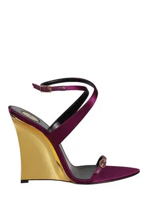 SAINT LAURENT Saint Laurent Open Toe Wedge Sandals