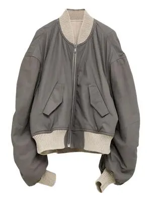 Rick Owens Rick Owens Temple Secchia Oversized Bomber Jacket Gray
