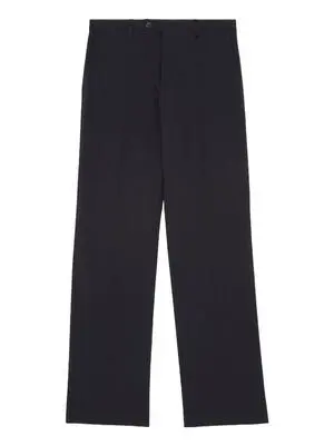 MAISON MARGIELA Straight-fit Tailored Trousers With Logo Embellishment - Black