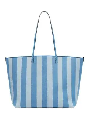 Fendi Roll Striped Reversible Tote Bag - Blue