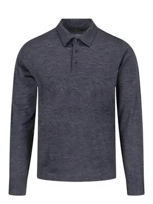 ZANONE Long Sleeved Polo Shirt - Grey
