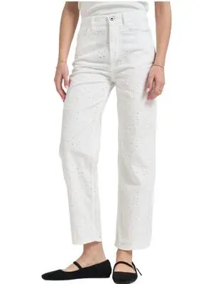 LIU JO Liu Jo Straight Leg Embroidered Pants