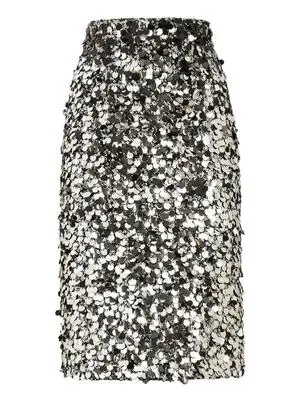 Dolce & Gabbana Sequined Midi Skirt - Silver