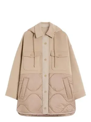Max Mara Padded Coat In Double-sided Wool And Nylon - Camel