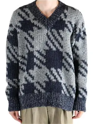Dries Van Noten V-neck Knitted Jumper - Navy