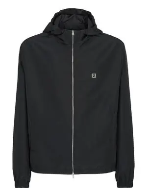 Fendi Ff Hooded Drawstring Jacket - Black