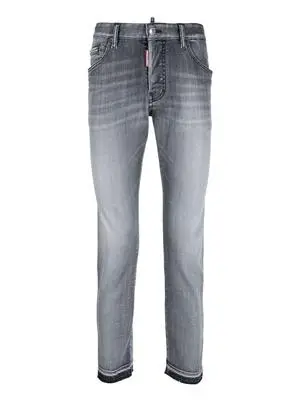 Dsquared2 Logo Patch Cropped Jeans - Gray