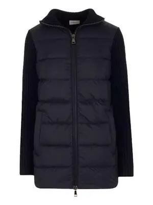 Moncler Logo Patch High-neck Down Coat - Black