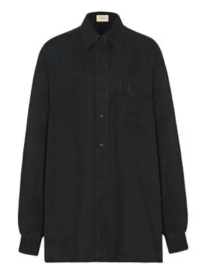 THE ROW Nesson Button-up Denim Shirt - Black