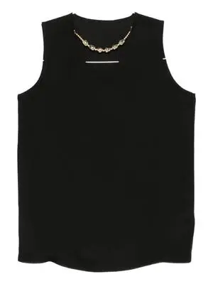 Fabiana Filippi V-neck Sleeveless Top - Black