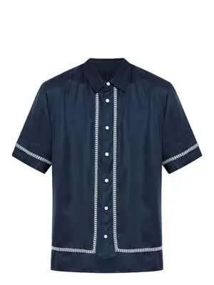 RAG  BONE Lapel Short-sleeved Shirt - Blue