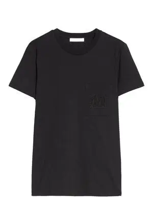 Max Mara Papaia Logo Embroidered T-shirt - Black