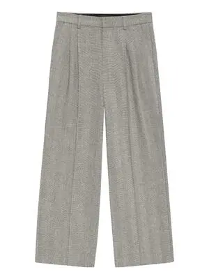 ANINE BING Mid Rise Belen Herringbone Trousers - Gray