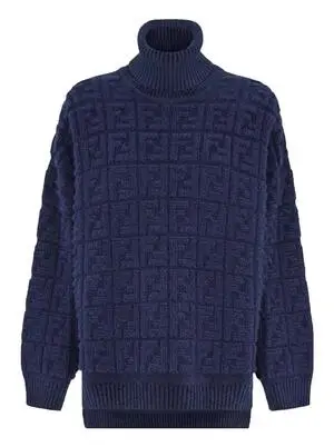 FENDI Fendi Knitted FF Motif Patterned Sweater