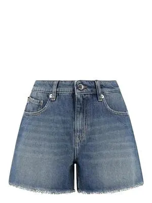Moschino Heart Patch Denim Shorts - Blue
