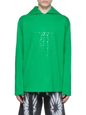 We11Done Cotton Long-sleeved Polo Shirt - Green