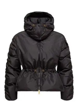 Moncler Louviere Zip-up Hooded Short Padded Jacket - Black