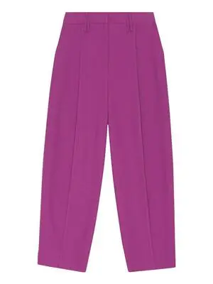 GANNI Low-rise Pleated Straight-leg Trousers - Pink