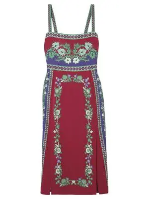 La DoubleJ La Double J "Buy Me A Martini" Floral Print Midi Dress Multicolor
