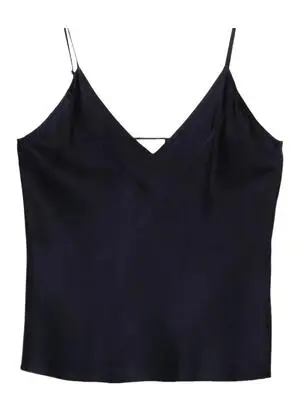 FORTE_FORTE V-neck Spaghetti Strap Tank Top - Black