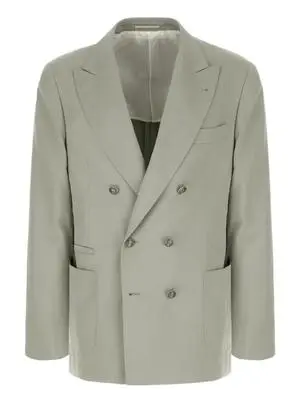Brunello Cucinelli Brunello Cucinelli Double-Breasted Blazer Gray