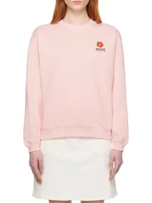 Kenzo Logo Embroidered Crewneck Sweatshirt - Pink