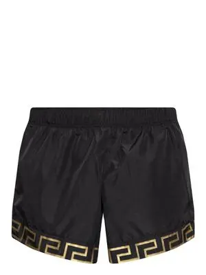 Versace Greca Logo-print Shorts - Black