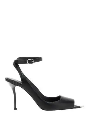 Alexander McQueen Punk Ankle Strap Pointed-toe Sandals - Black