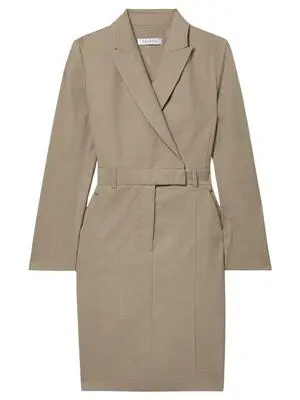 Max Mara Long Sleeved Lapel Dress - Nude