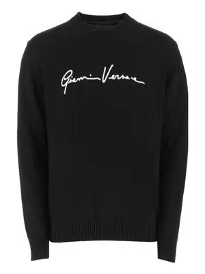 Versace Embroidered Logo Jumper - Black