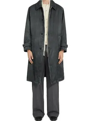 MAISON MARGIELA Waxed Single-breasted Coat - Black