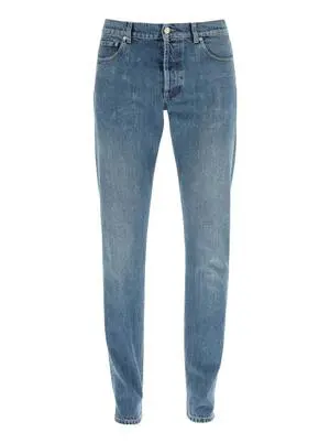 Alexander McQueen Low-rise Logo Embroidered Jeans - Blue