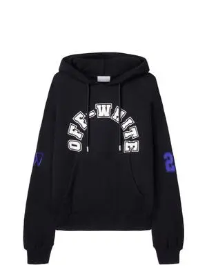 Off-White Logo Printed Drawstring Hoodie - Black
