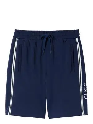 Gucci Elastic Waist Shorts With Drawstring - Black