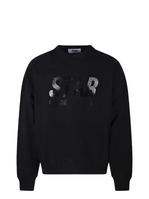 GOLDEN GOOSE Crewneck Sweatshirt With Logo Print - Black
