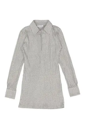 ATTICO Attico Embellished Rhinestone Shirt Dress