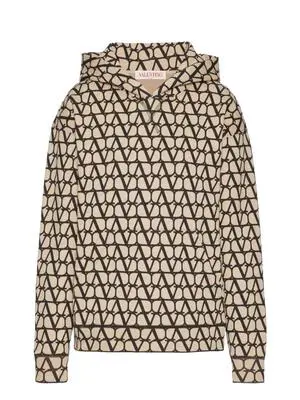 Valentino Garavani Toile Iconographe Cotton Hoodie - Nude
