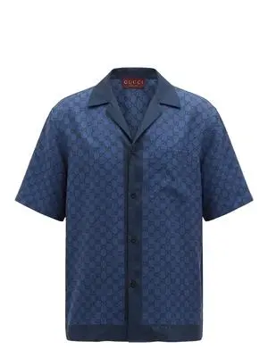 Gucci Disco Monogrammed Short-sleeve Shirt - Blue