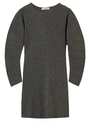 TWINSET Knit Dress With Checked Pattern And Logo Detail - Black