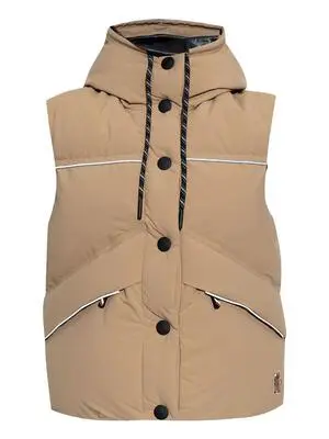Moncler Sleeveless Hooded Down Jacket - Nude