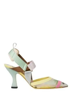 Fendi Colibrì Mesh High-heeled Slingback Pumps - Multicolor