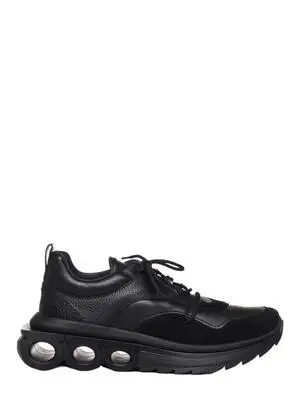 FERRAGAMO Gancini Plaque Lace-up Sneakers - Black