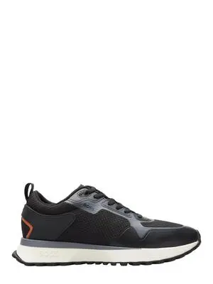 Hugo Boss Lace-up Sneakers With Logo Detailing - Black
