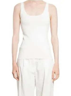 TOTEME Round Neck Sleeveless Vest - White
