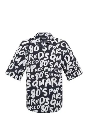 Dsquared2 80's Pop-printed Short Sleeved Shirt - Black